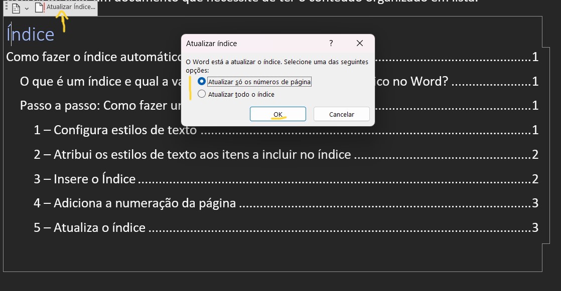Como fazer o índice automático no Word? Passo a Passo